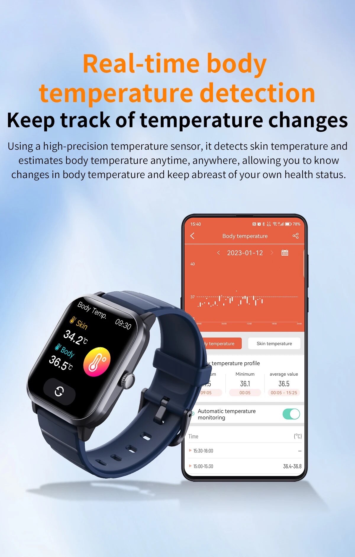 นาฬิกาอัจฉริยะ วัดน้ำตาลในเลือด Kawa F33 Smart watch วัดอุณหภูมิ อัตราการเต้นหัวใจ กันน้ำ วัดแคล ...