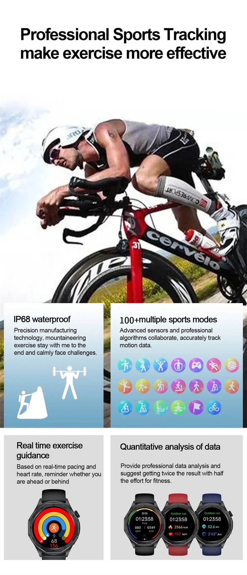 นาฬิกาอัจฉริยะ Kawa E480 วัดน้ำตาลในเลือด ECG วัดองค์ประกอบเลือด วัดมวลร่างกาย วัดอัตราการเต้น ...