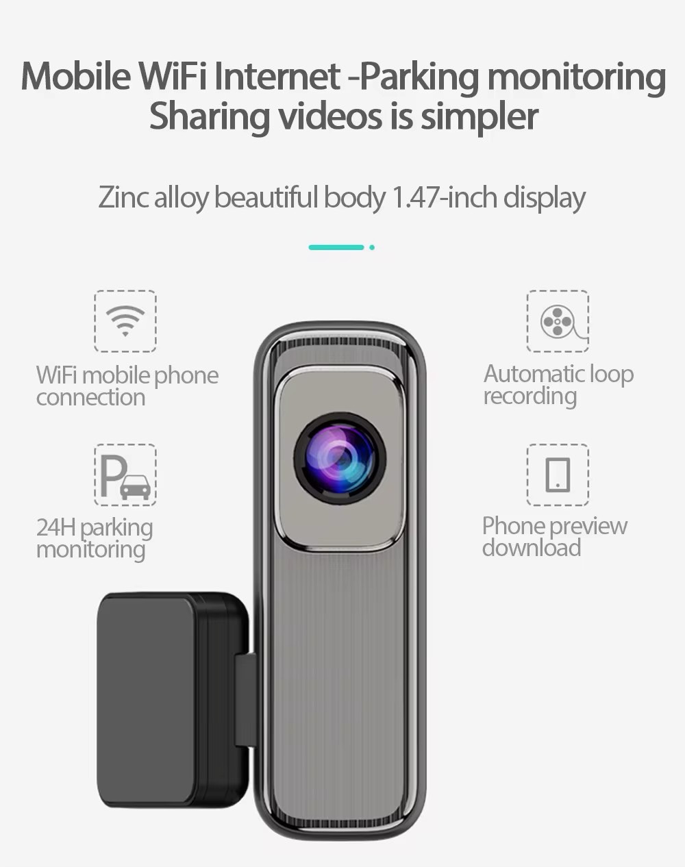 กล้องติดหน้ารถ Kawa Q6 1296P Full HD+ แท้ Wi-Fi กลางคืนชัด (Night Mode) F1.6 มุมกว้าง 160 องศา ...